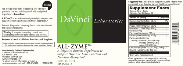 All-Zyme 90c (Davinci Labs) – integrativewellnessfx